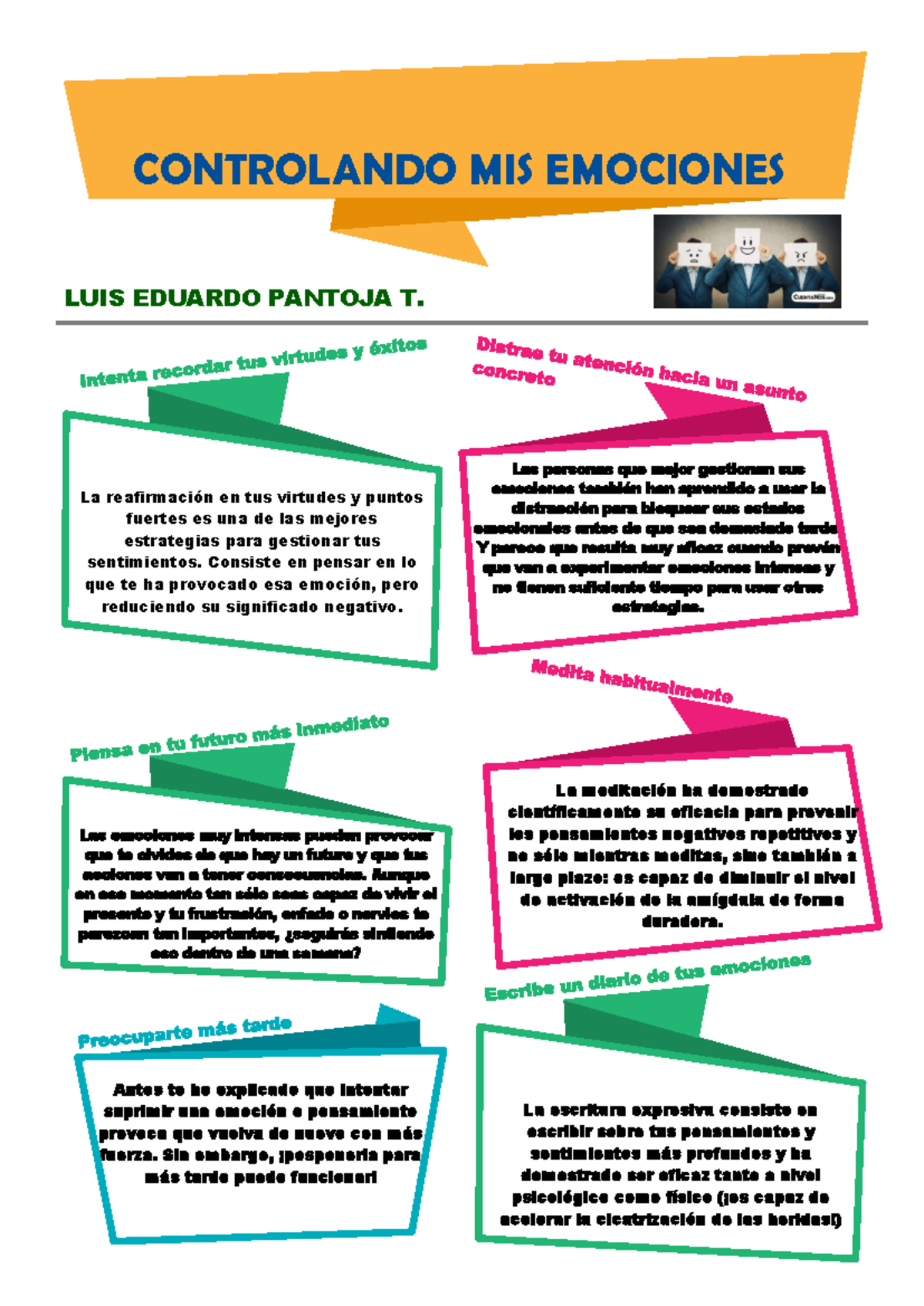 Mis emociones - LUIS EDUARDO PANTOJA T. CONTROLANDO MIS EMOCIONES Las ...