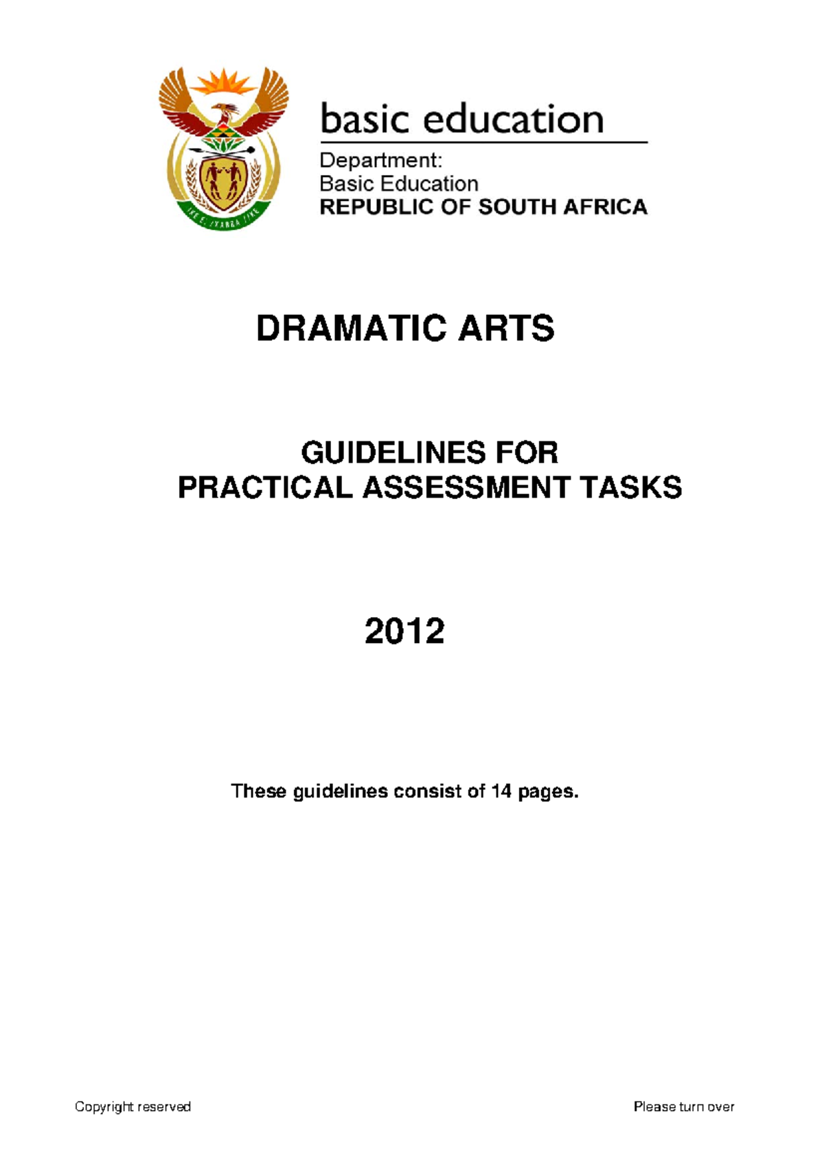 Dramatic Arts - Copyright reserved Please turn over DRAMATIC ARTS ...