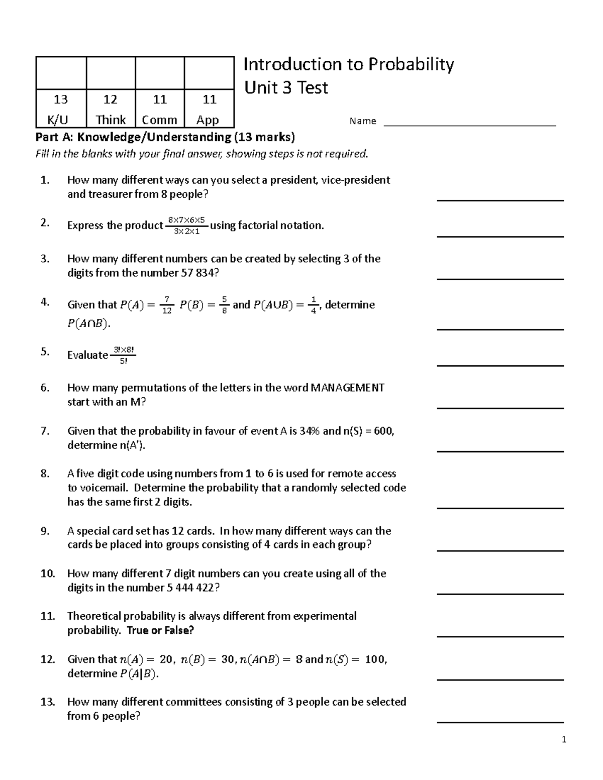 1706194126-MDM4U- Unit 3 Introduction to Probability - Introduction to ...