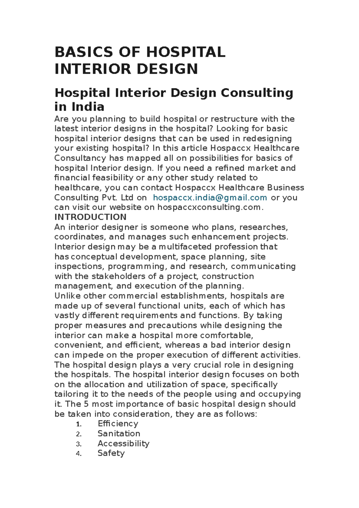 Basics OF Hospital Interior Design - BASICS OF HOSPITAL INTERIOR DESIGN ...