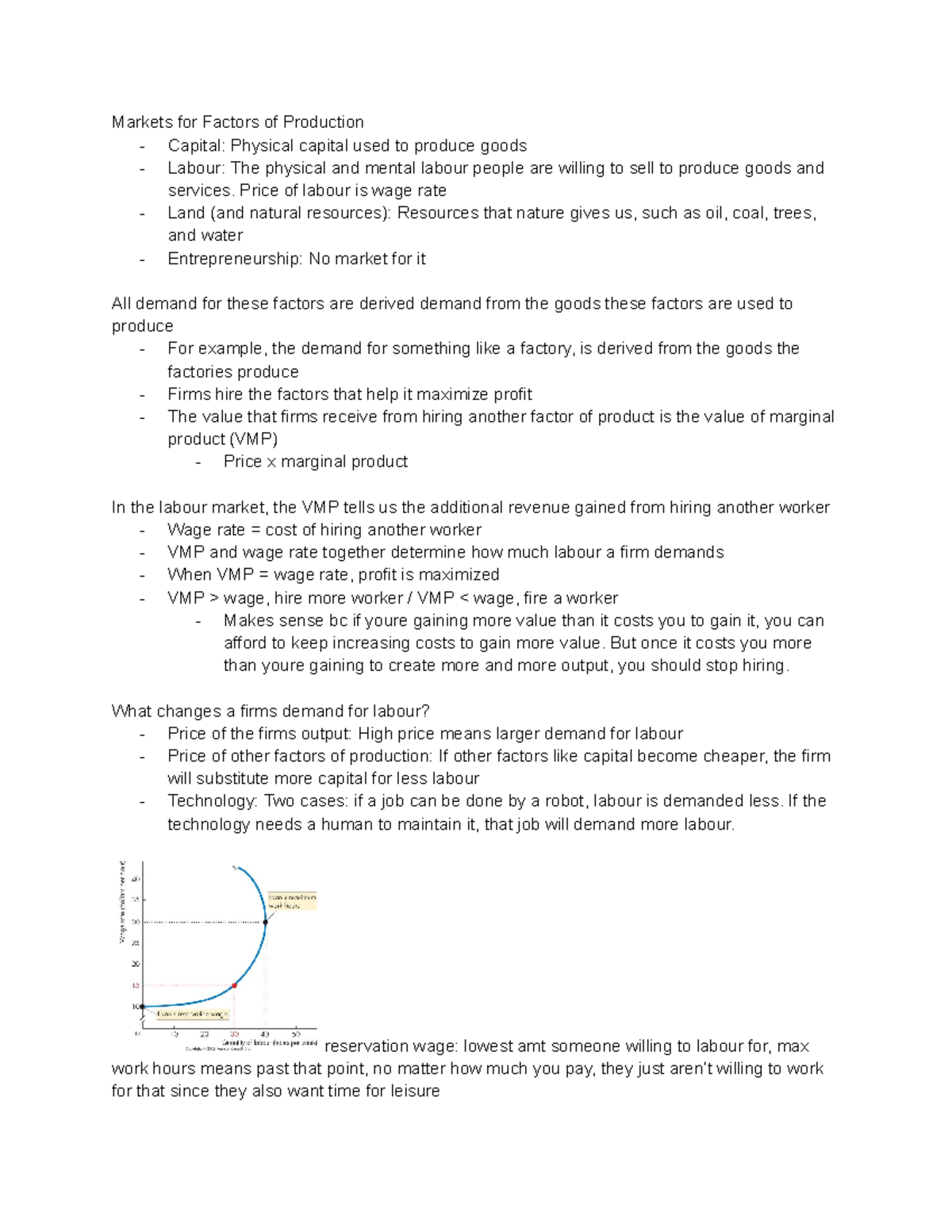 Markets for Factors of Production: Capital Labour Land Entrepreneurship ...