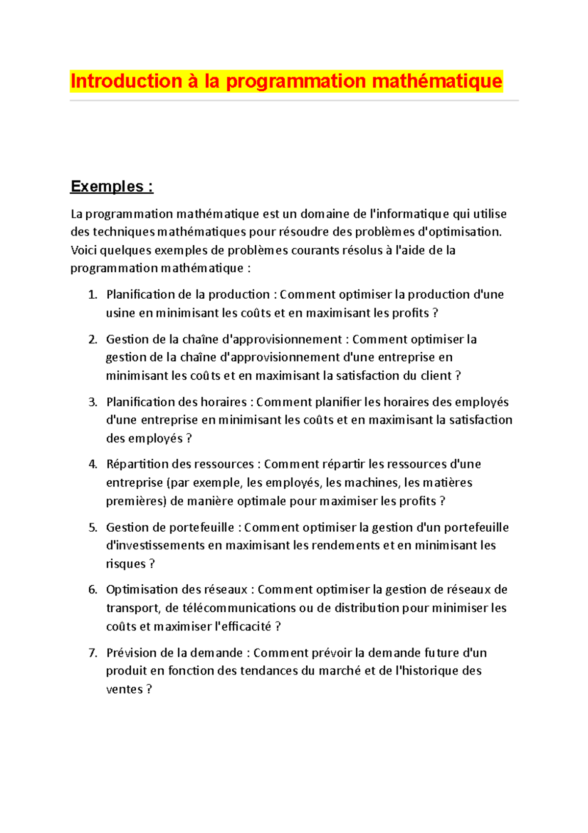 Introduction -18 - GIN - Introduction à la programmation mathématique ...