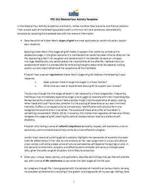 PSY 211 Module Five Milestone - PSY 211 Module Five Milestone You must ...