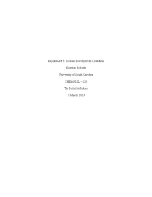 Exp 6 Pre lab - ooo - CHEM 332L - Studocu