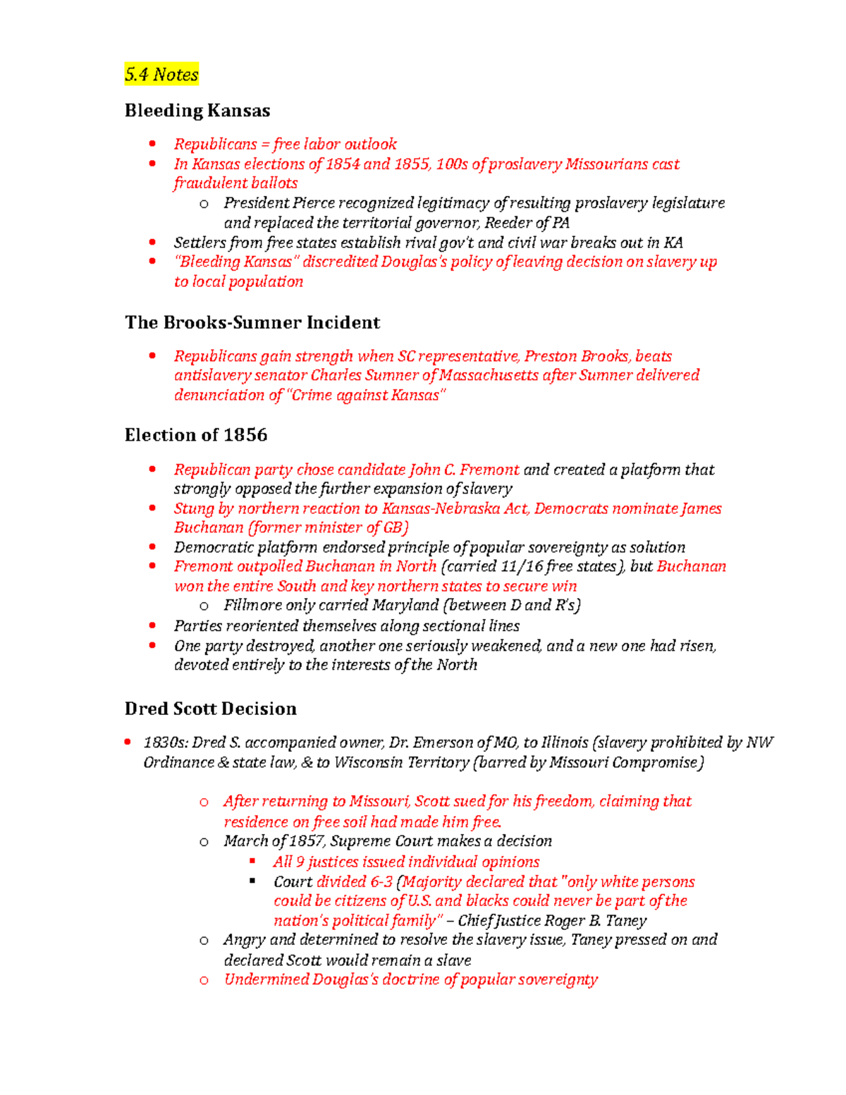 5.4 Notes - 5 Notes Bleeding Kansas Republicans = free labor outlook In ...
