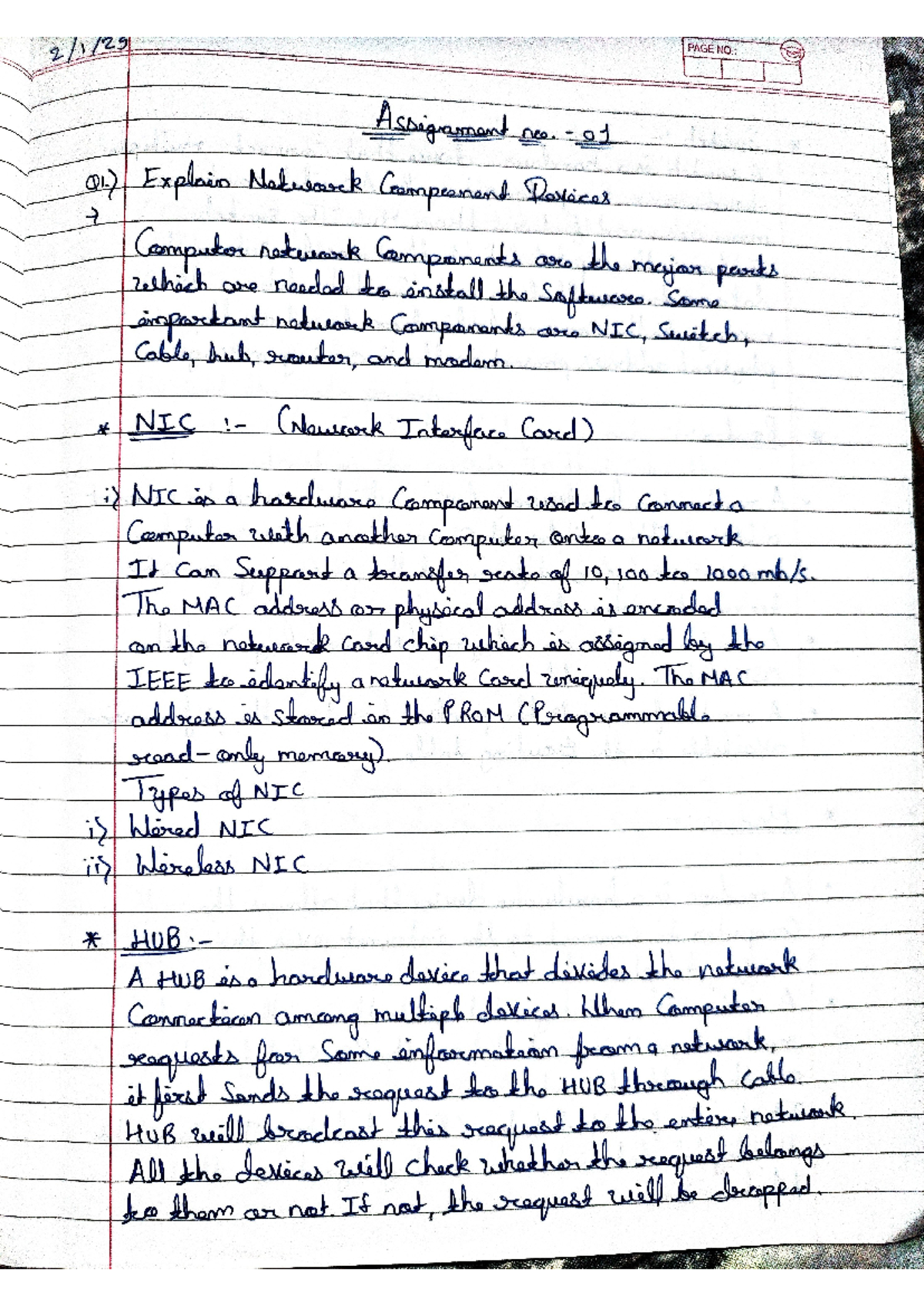 NT Assign-01 - this is the lecture notes - Computer Engineering - Studocu
