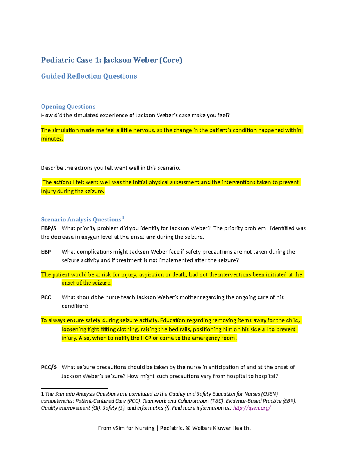 Pediatric Case 01 Jackson Weber Core GRQ - Pediatric Case 1: Jackson ...