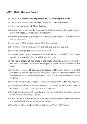 Math1060-fall2019-exam1 - MATH 1060 Exam 1 – Version A Calculus of One ...