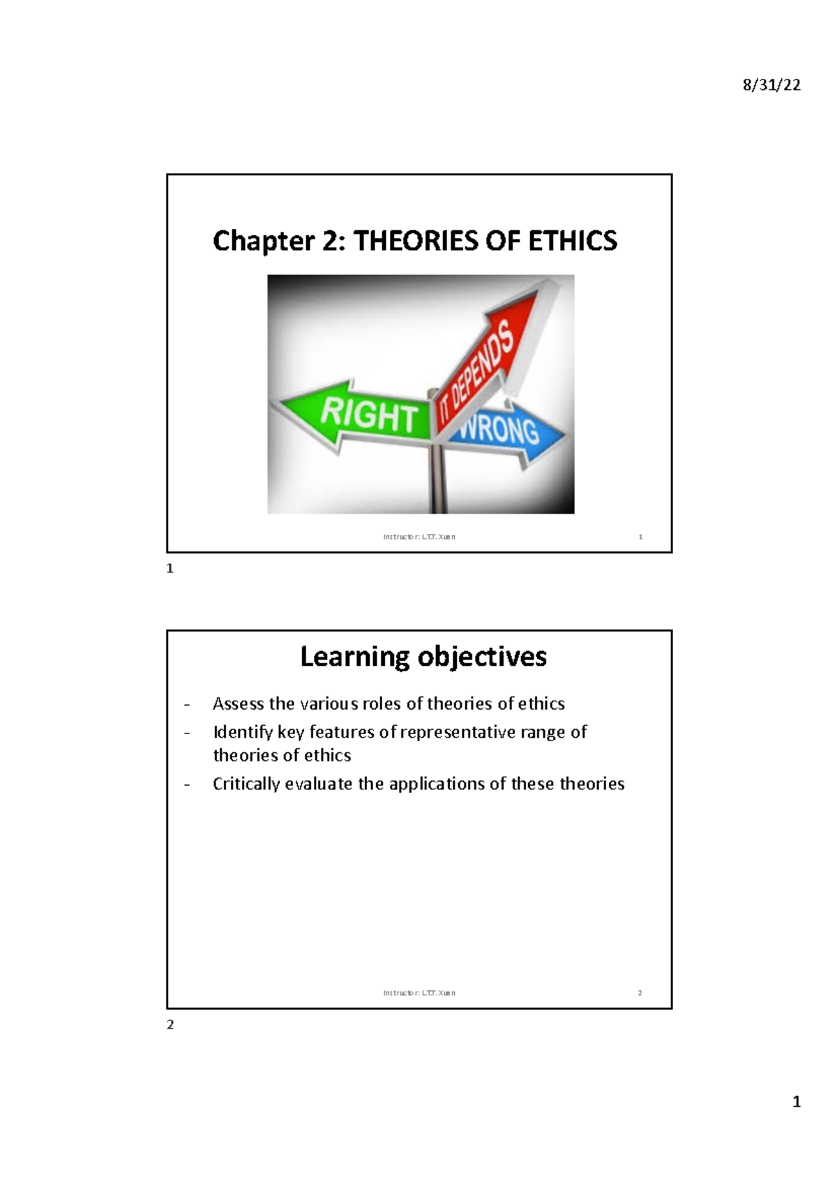 Chapter 2- Theories OF Ethics - Chapter 2: THEORIES OF ETHICS ...