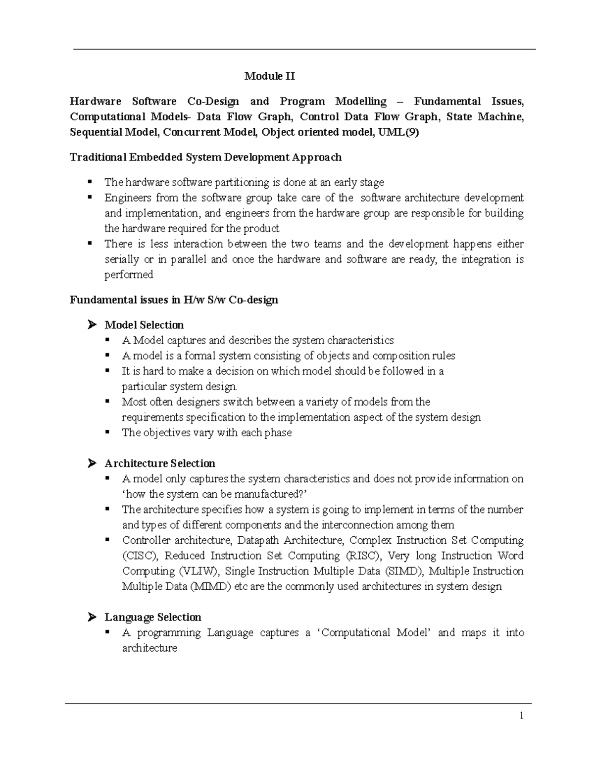 Embedded System Module 2 1 Module Ii Hardware Software Co Design And