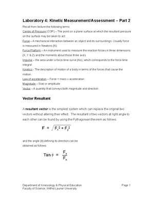 [Solved] Lab 3 used Kinematics while Lab 4 used Kinetics to calculate ...