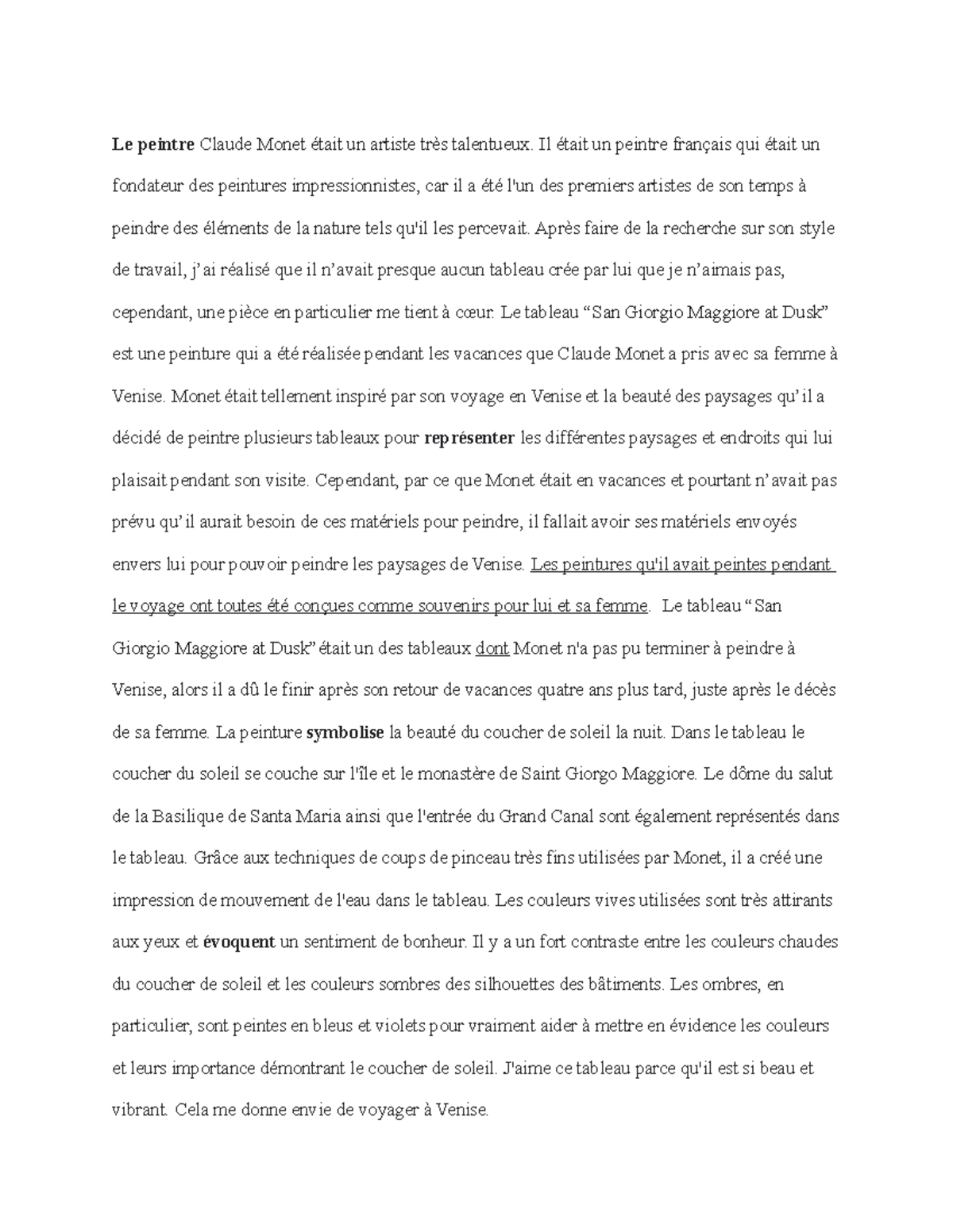 Devoir art - kmkl;lmlk,l;,k;l;' - Le peintre Claude Monet était un ...