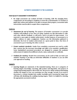 Assessment IN Learning 2 Reviewer B - ASSESSMENT IN LEARNING 2 REVIEWER ...