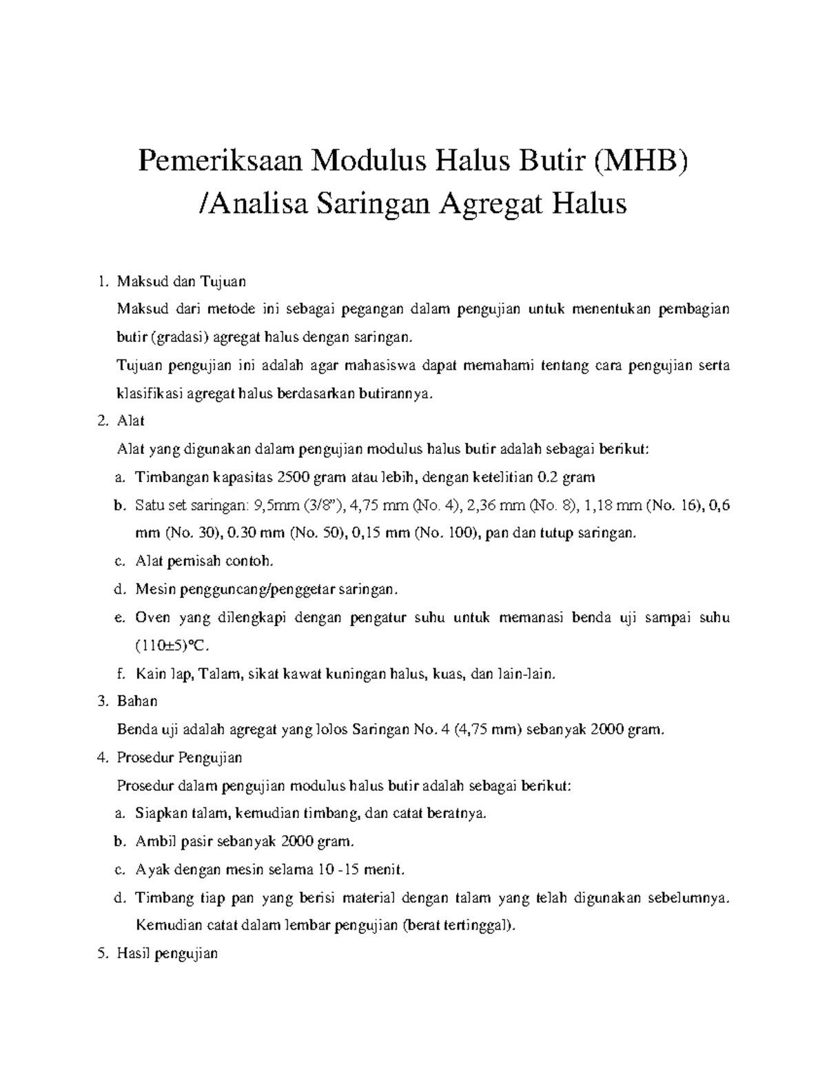 Teknik Sipil_Pemeriksaan Modulus Halus Butir - Pemeriksaan Modulus ...