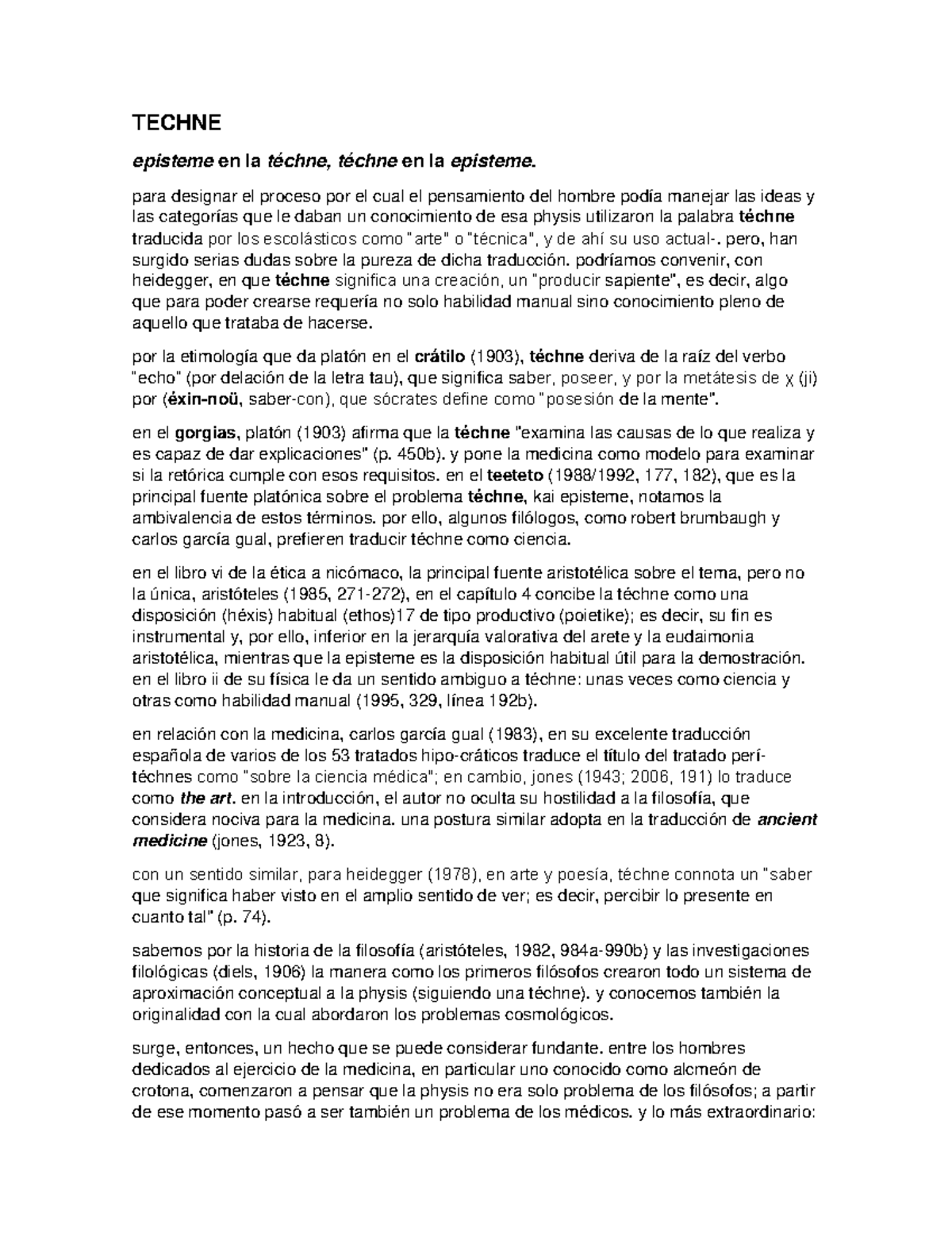 Techne - Investigación - TECHNE episteme en la téchne, téchne en la ...