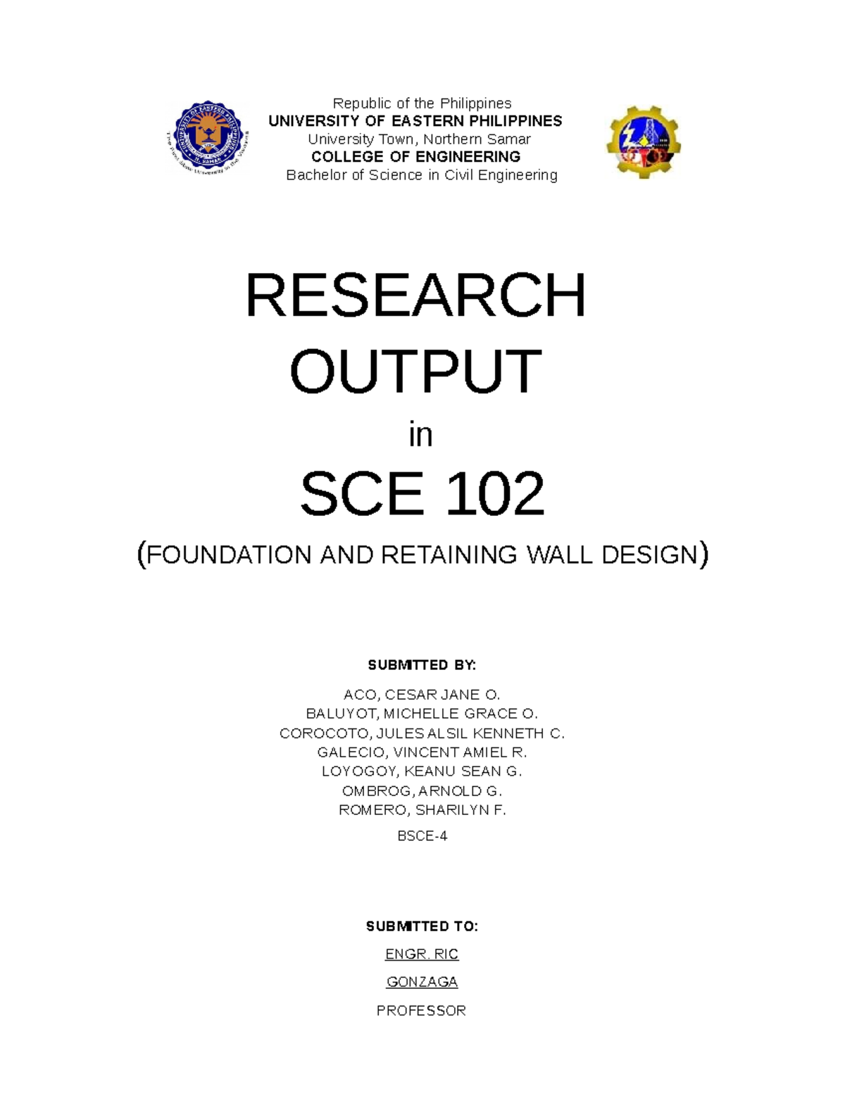 SCE-102 Requirement-1 - Republic of the Philippines UNIVERSITY OF ...