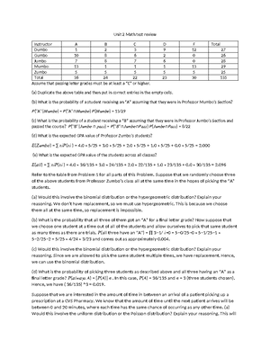 Probability and Statistics Exercises - Studocu