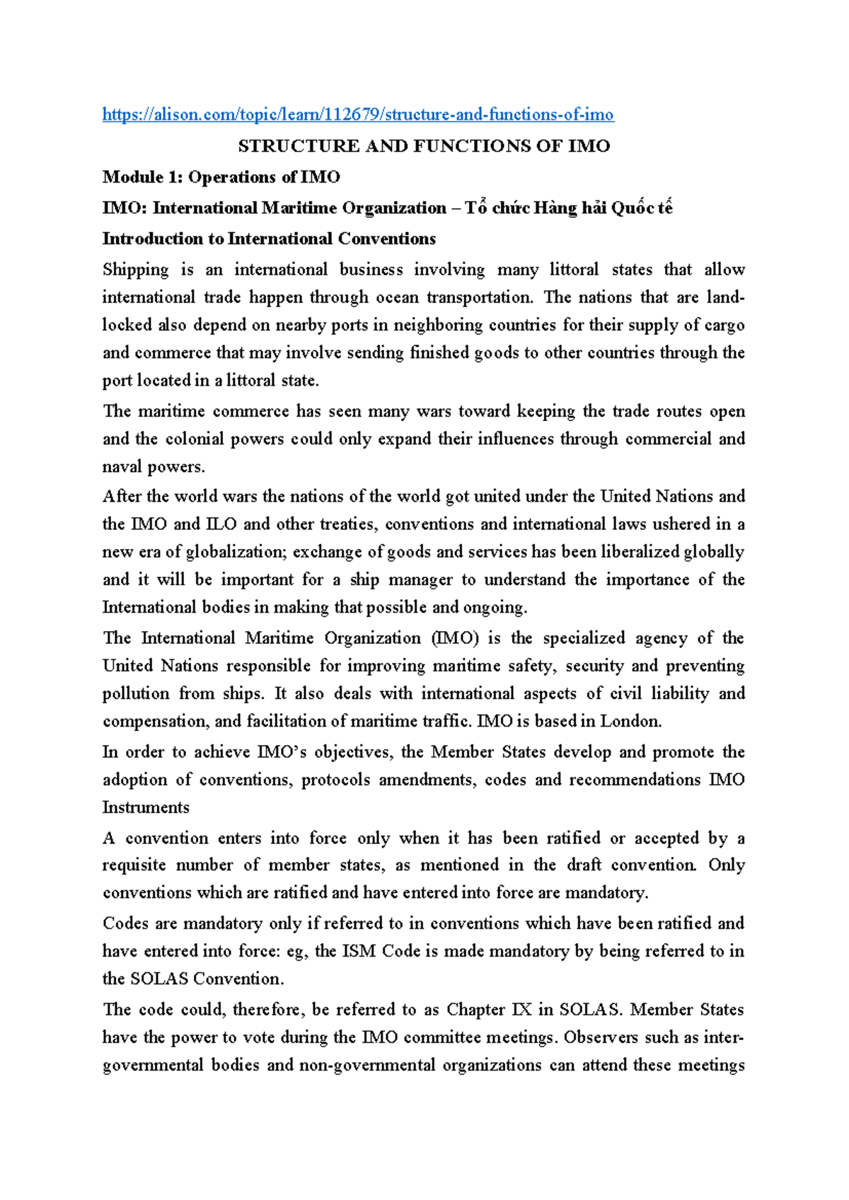 Structure AND Functions OF IMO - alison/topic/learn/112679/structure ...