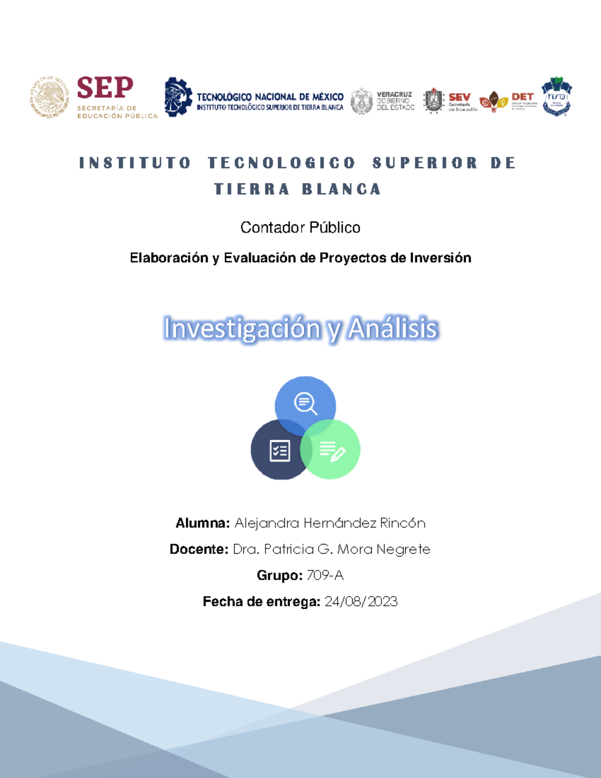 Evaluación y elaboración de proyectos - I N S T I T U T O T E C N O L O G I C O S U P E R I O R ...