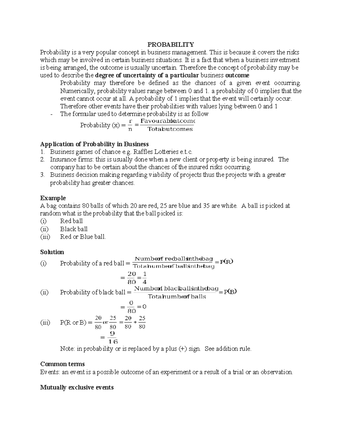 Probabilityxxxxy - PROBABILITY Probability is a very popular concept in ...