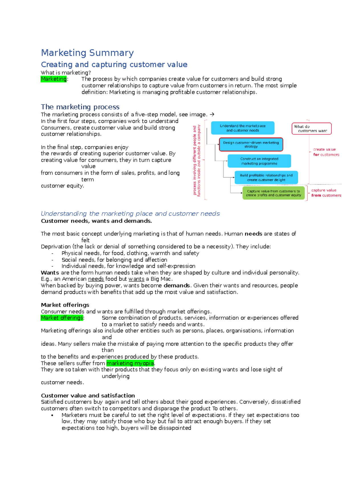 Marketing Summary - The most simple definition: Marketing is managing ...