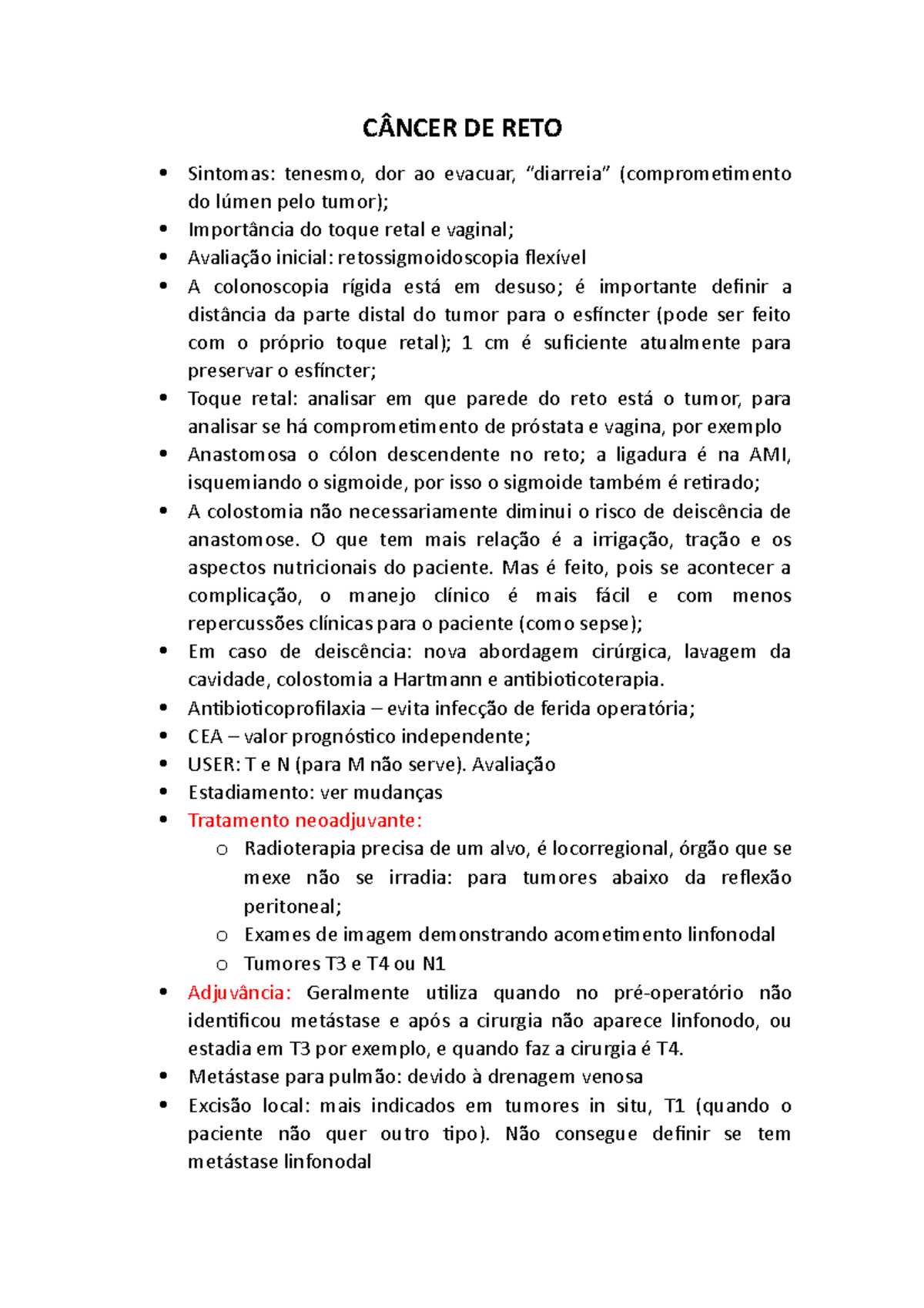 Câncer DE RETO - Compilado de anotações de aulas e livros - CÂNCER DE ...
