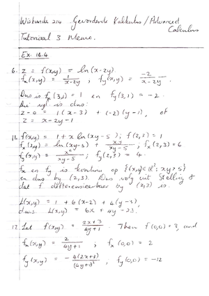 Tutoriaal 6 memo - tutorial 6 calculus memo - Mswa 2 m gamma mew; / TWQm/(o New Ex. 263 EP C7 3 ...
