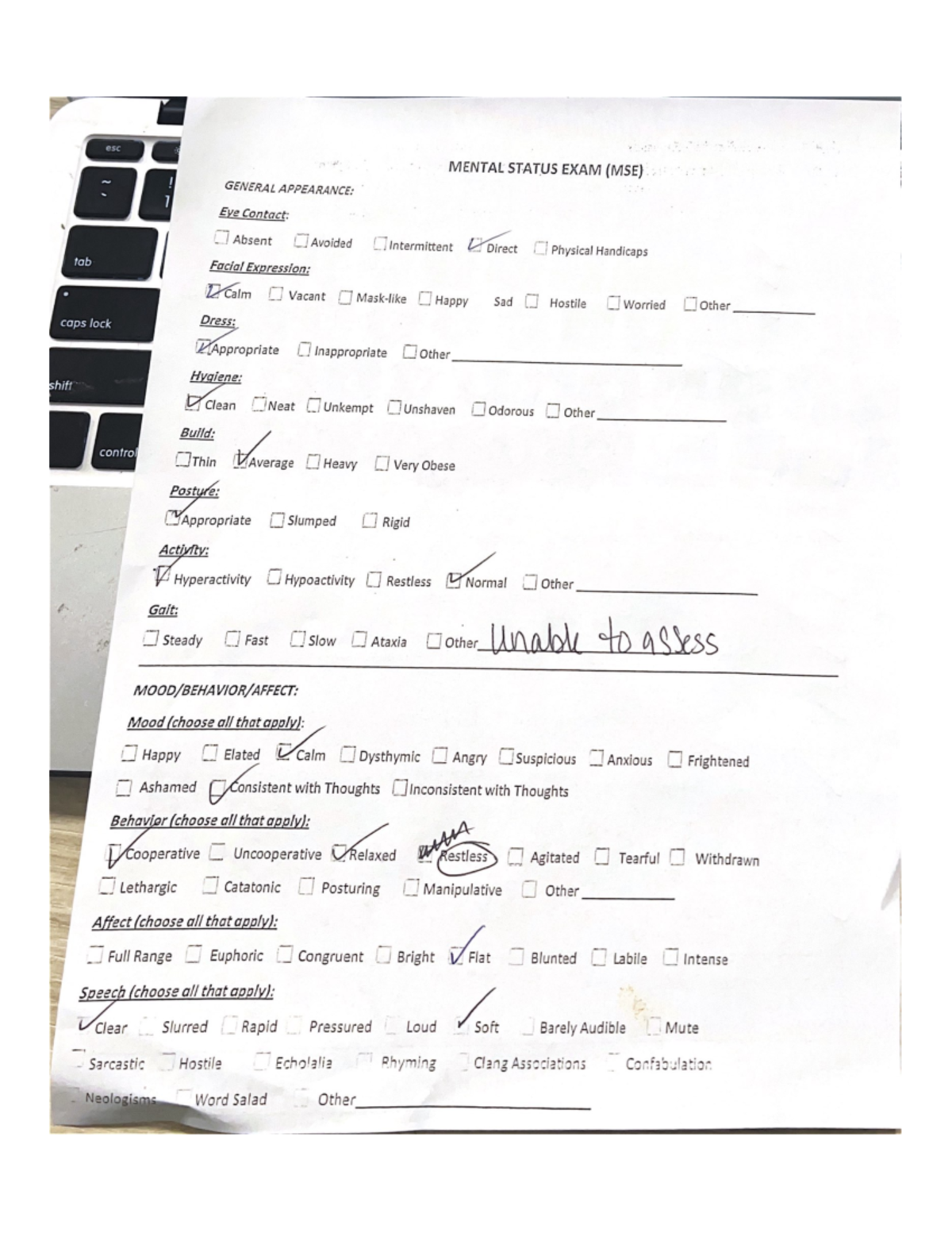 Mental Status EXAM (MSE) - MENTAL STATUS EXAM (MSE) GENERAL APPEARANCE ...