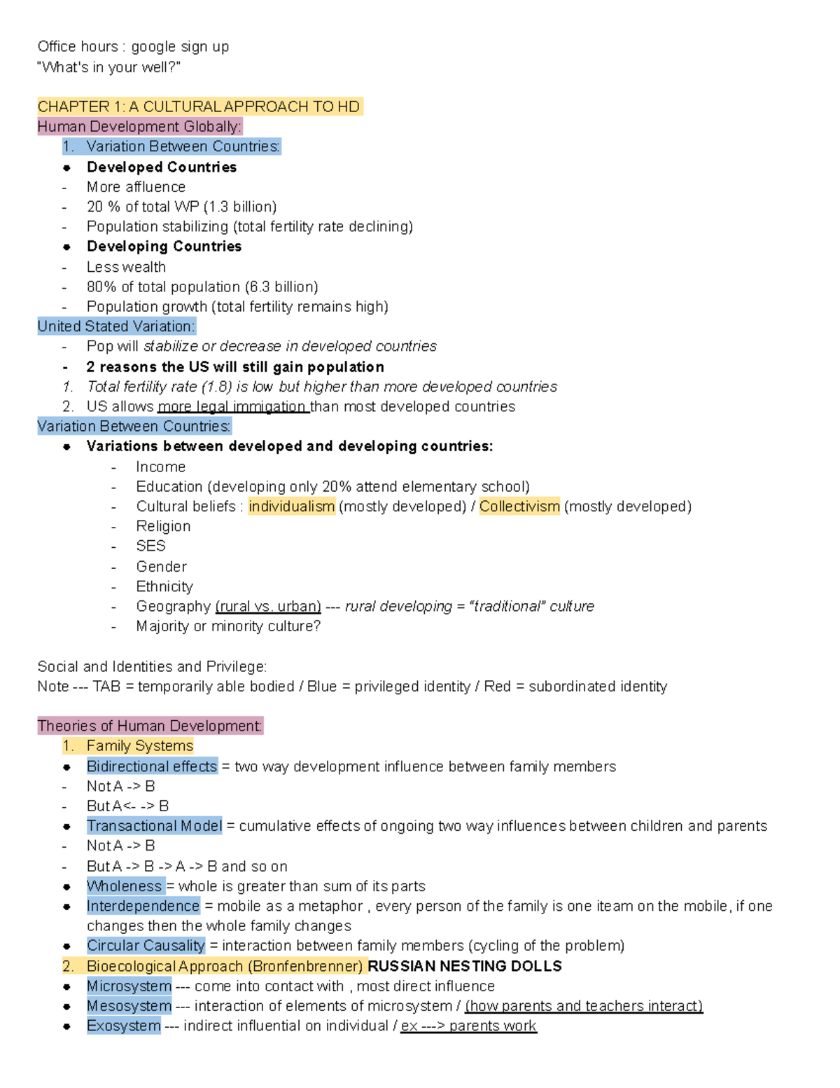 HDFS EXAM 2 Notes AND Modules - Office hours : google sign up