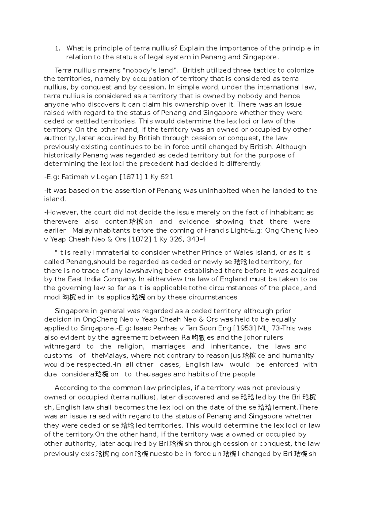 Malaysia Legal System Tutorial - What is principle of terra nullius ...