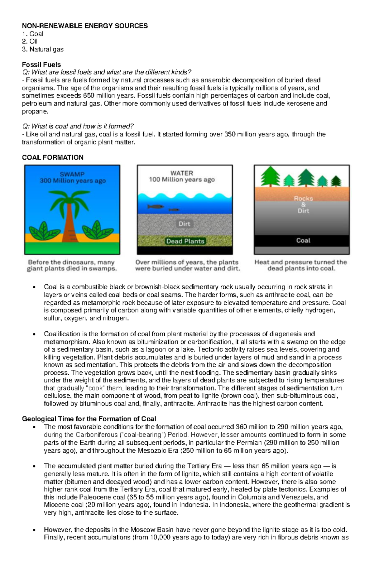 Handouts Energy Resources Nonrenewable - NON-RENEWABLE ENERGY SOURCES ...