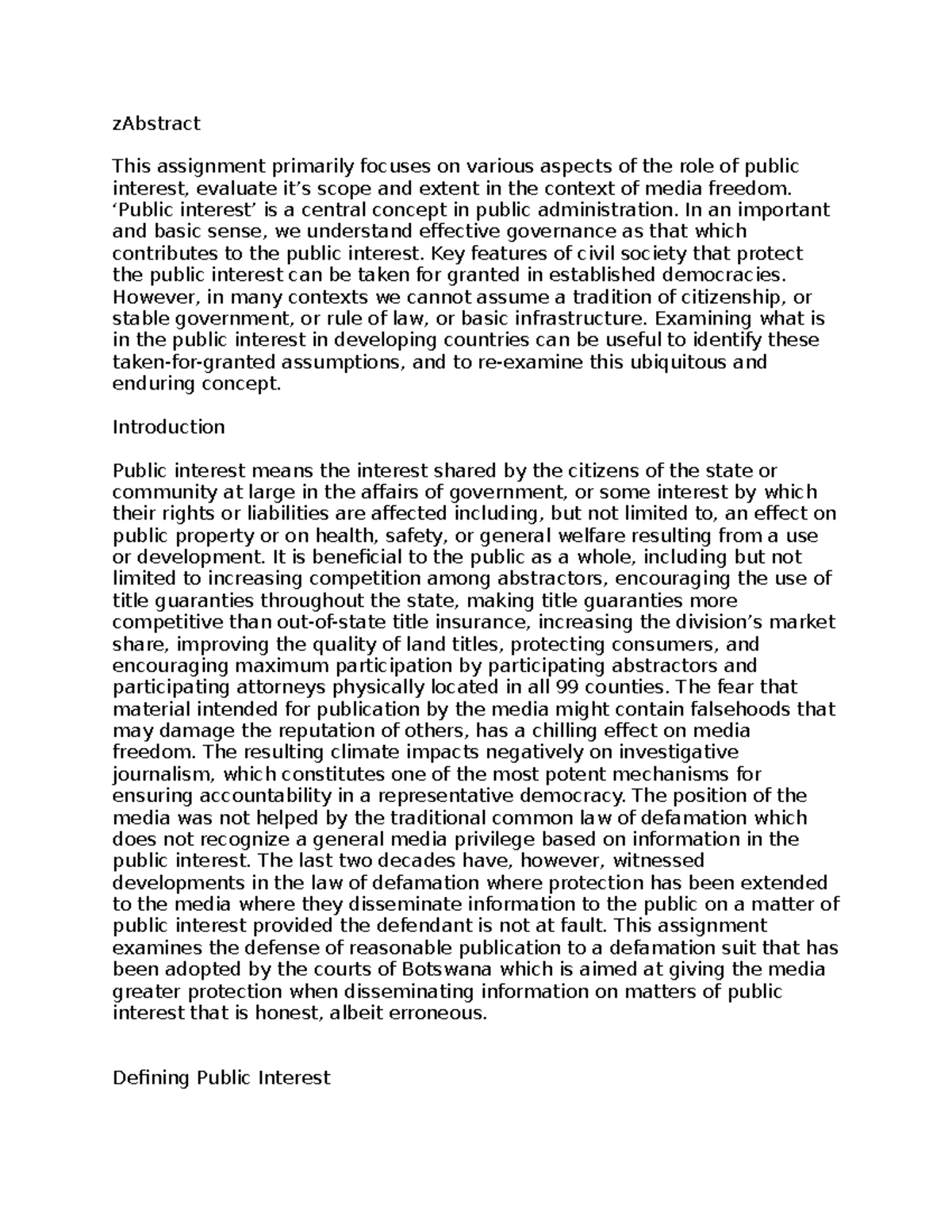 A critical analysis on extent and scope of public interest in context ...