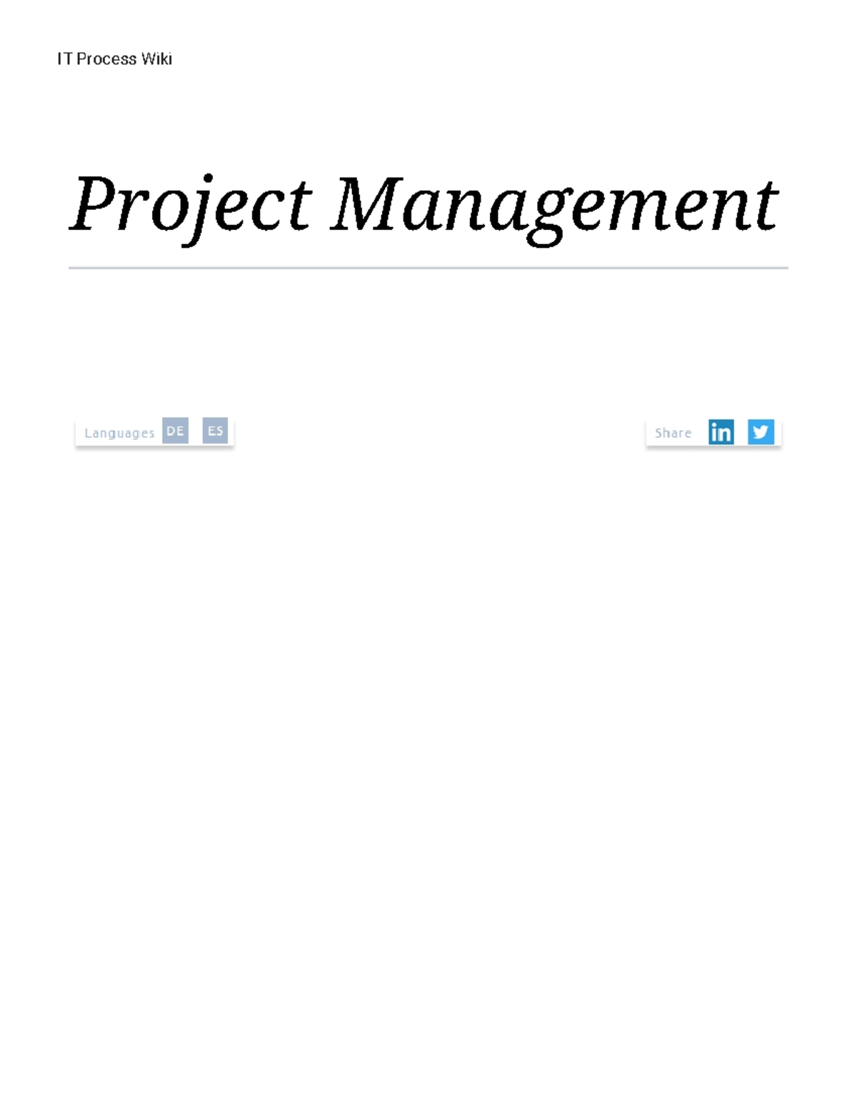 Project Management - IT Process Wiki - IT Process Wiki Project ...