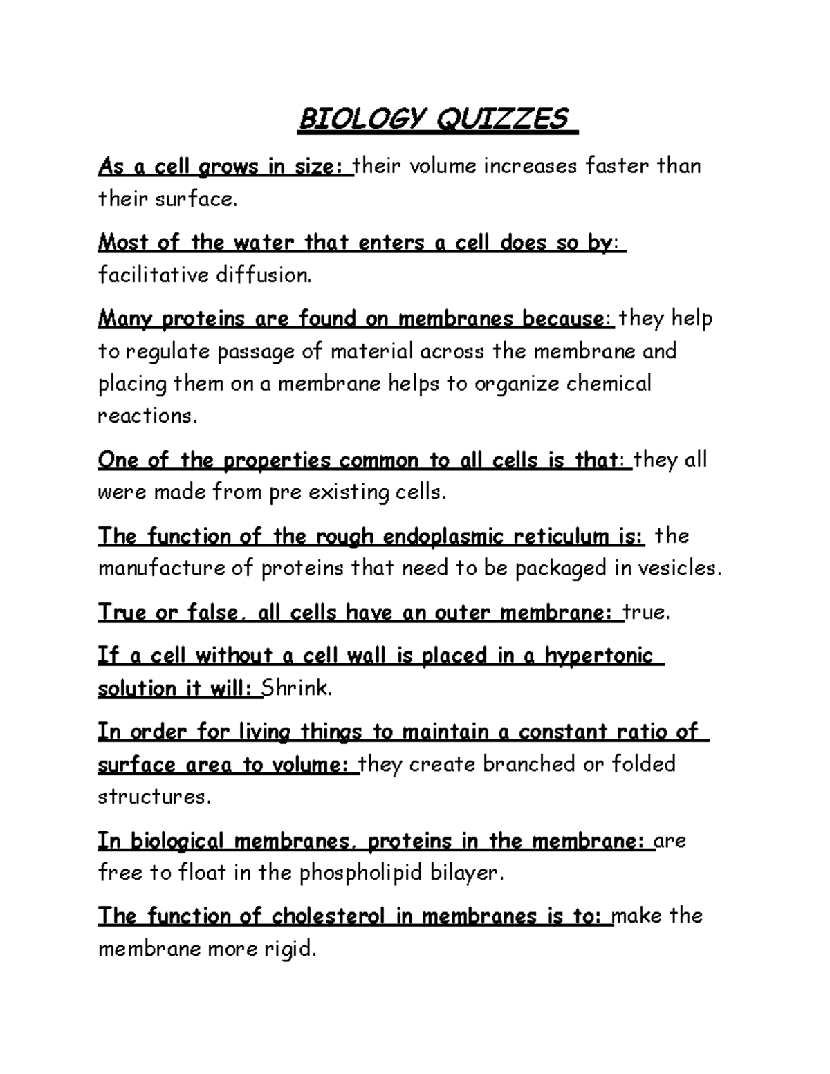 BIO quizzes^J midterm review^J final review^ - BIOLOGY QUIZZES As a ...