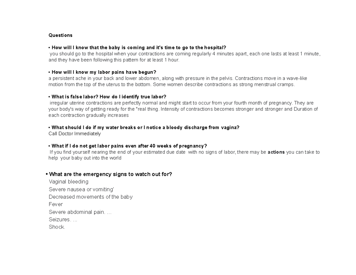 Possible-questions module 1 standard - Questions - How will I know that ...