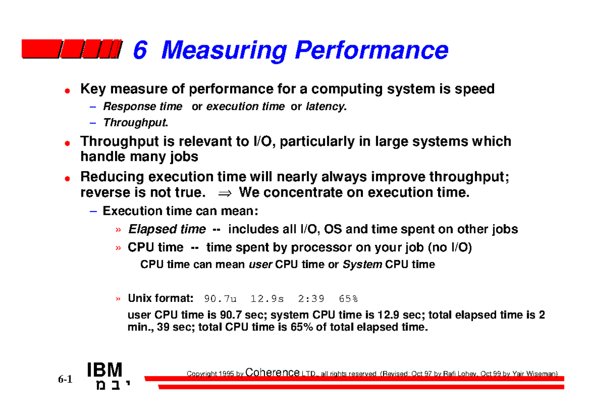 Co6 - notes on computer architecture - IBM Copyright 1995 by ...