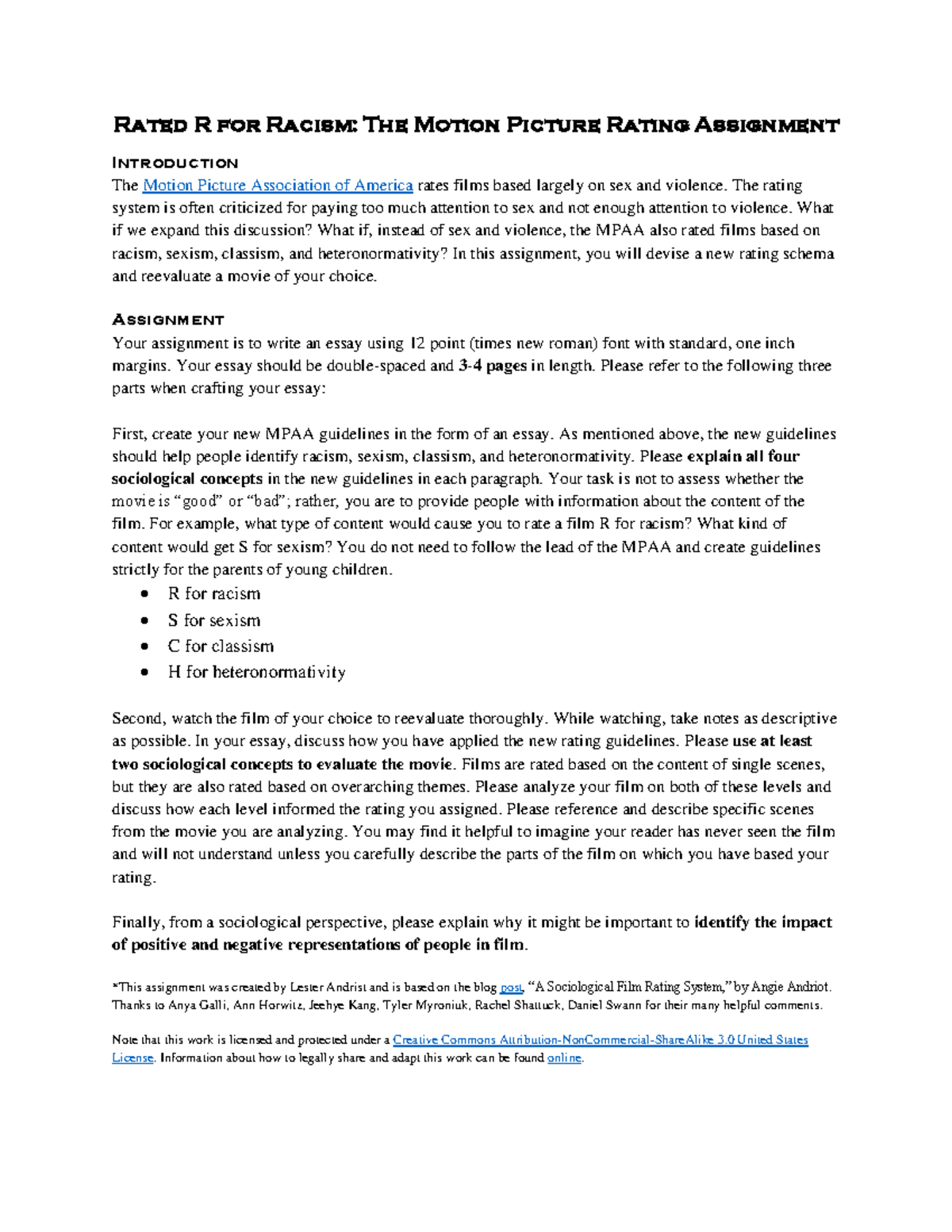 Rated R for Racism for individual - Rated R for Racism: The Motion ...