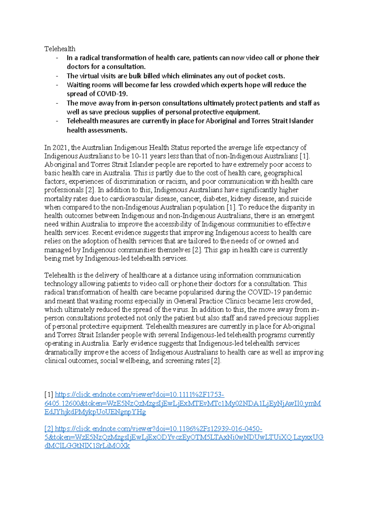 Indigenous Health and Wellbeing Script - Telehealth - In a radical ...