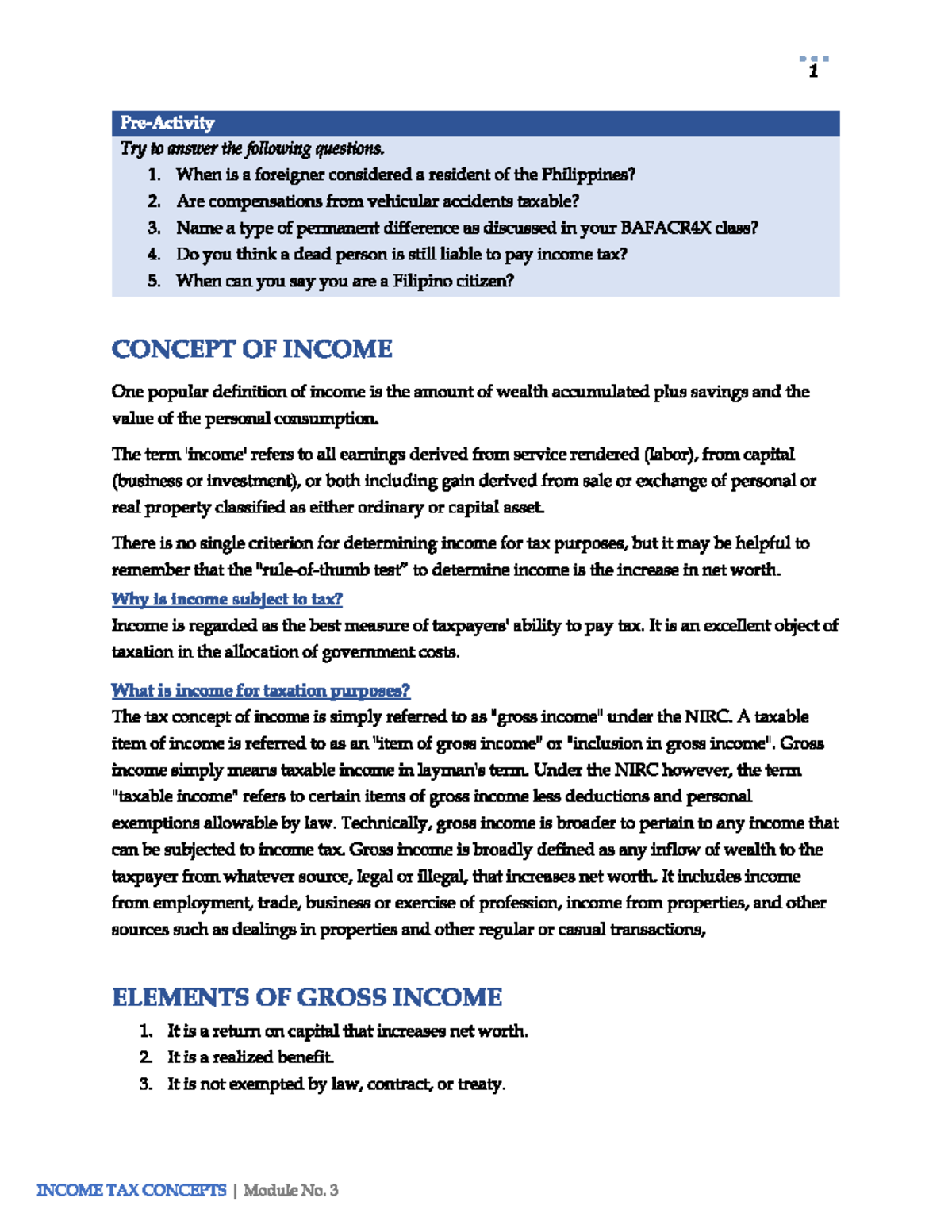 Module 3 - Income Taxation - Studocu