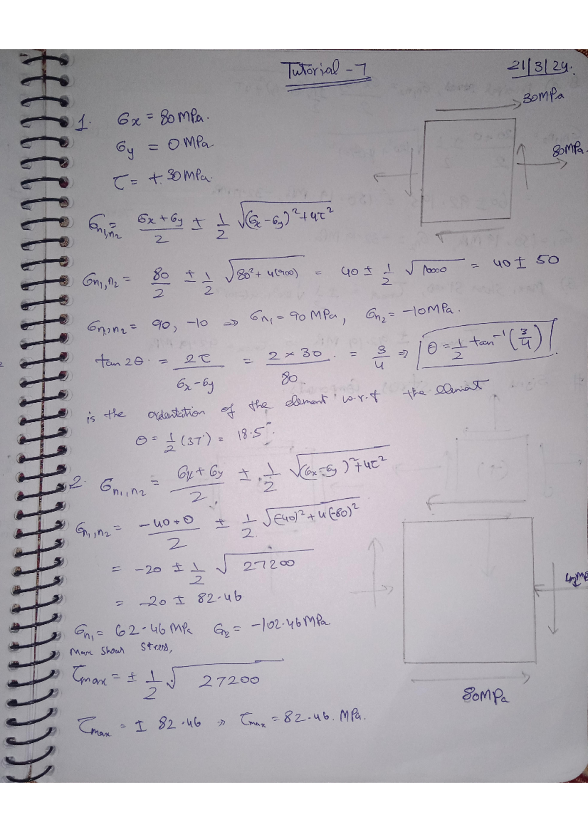 My solutions to the tutorials - Tutorial 30mpa 1. 6x 80MPa. Gy O 80MPa ...