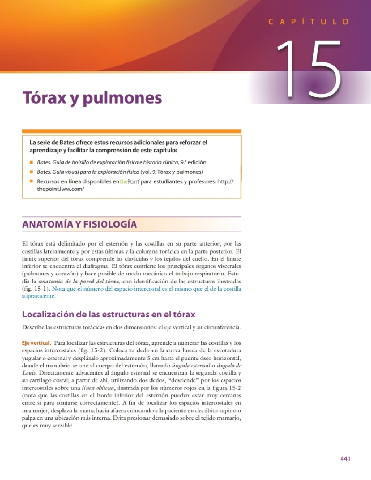 Tórax y pulmones - Diagnóstico físico - C APÍTUL O Tóraxy pulmones ...