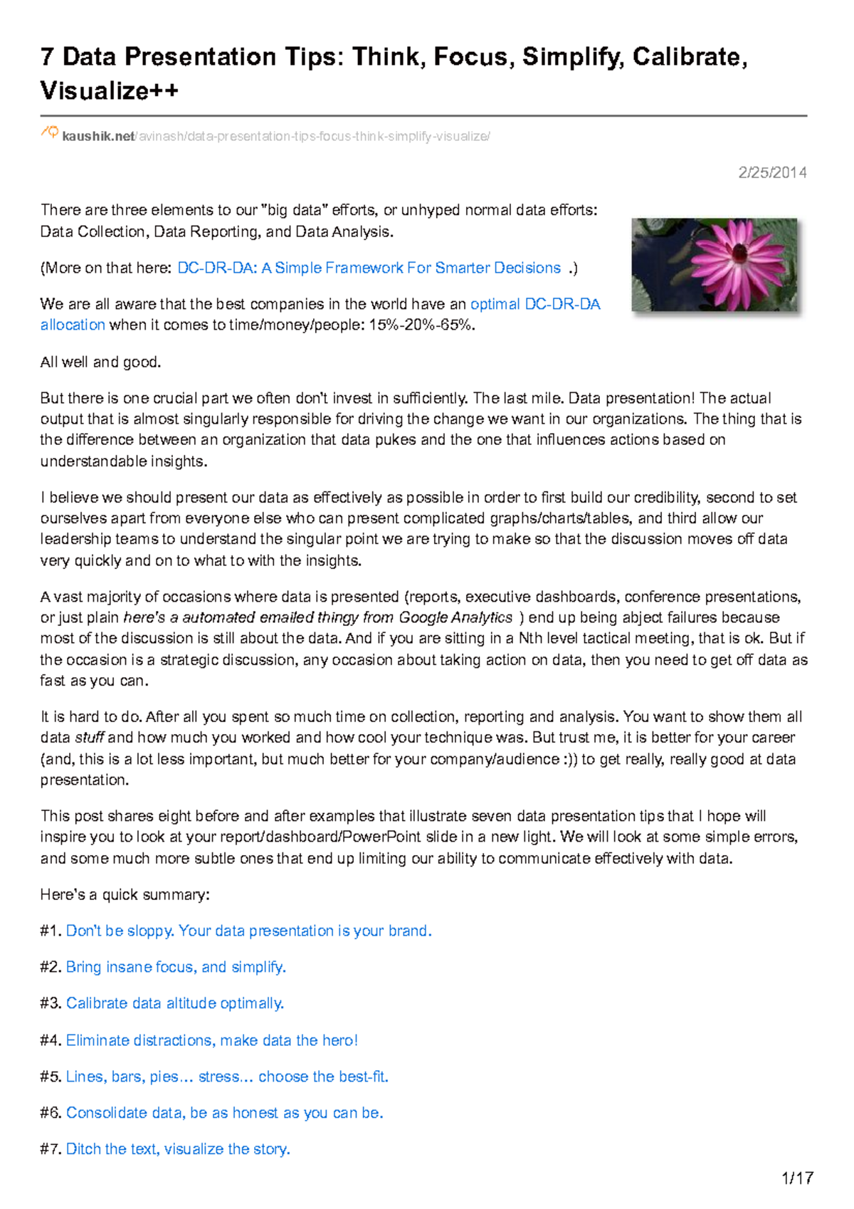 Data Presentation Tips - (More on that here: DC-DR-DA: A Simple ...