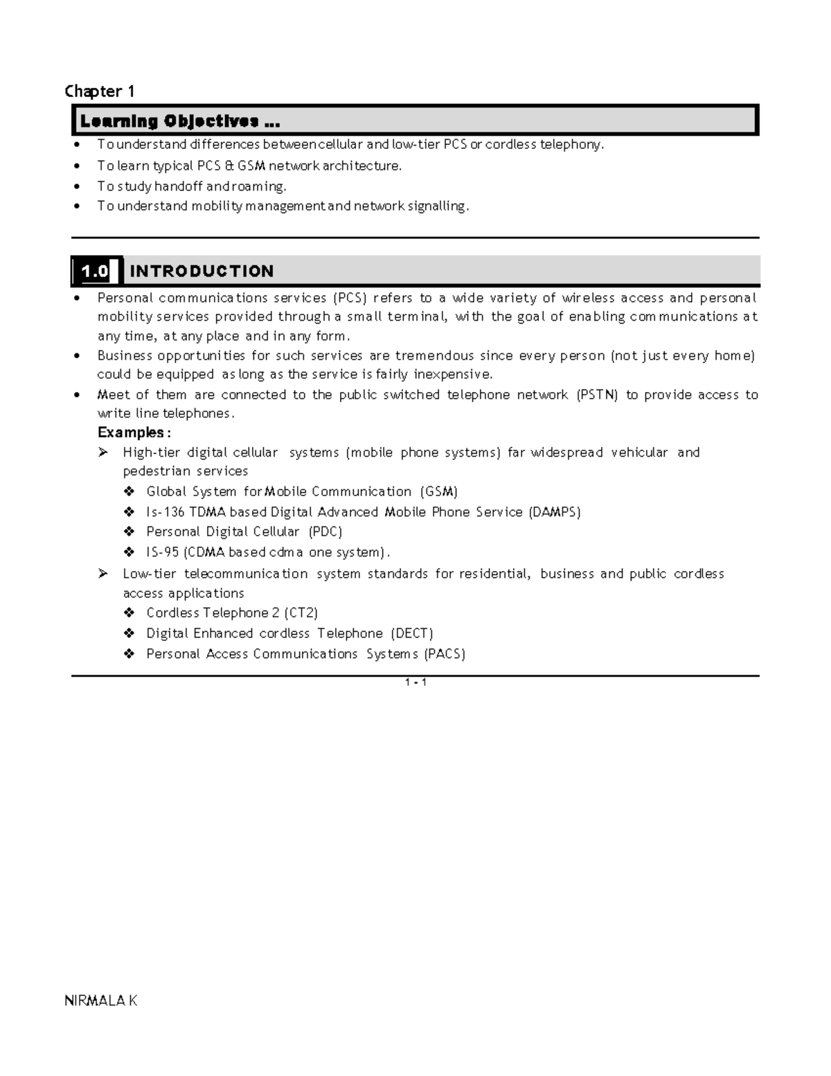 WMN Chapter 1 - Use for study - Learning Objectives ... Chapter 1 To understand differences ...