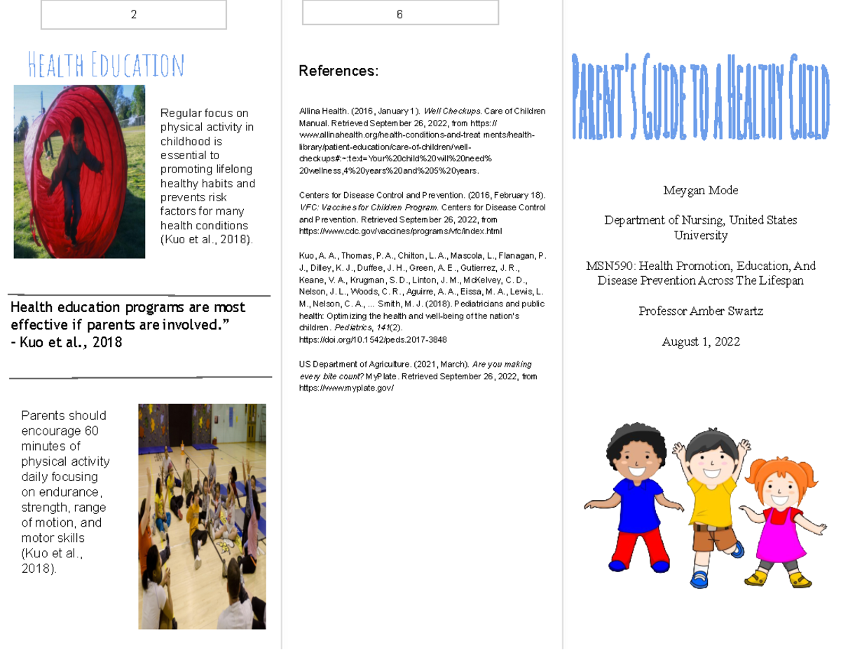 Mini Education Pamphlet - 2 6 Meygan Mode Department of Nursing, United ...