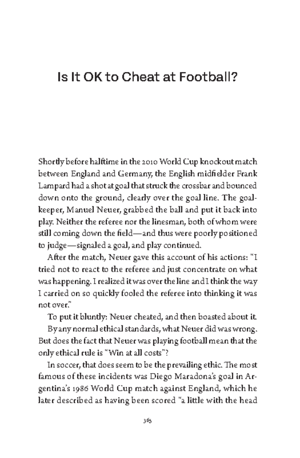 Singer Is it OK to cheat at football - 365 Is It OK to Cheat at ...