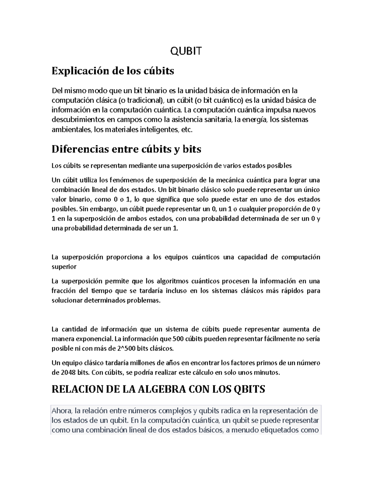 Qubit - como se relacionan los qbits con algebra - QUBIT ExplicaciÛn de ...