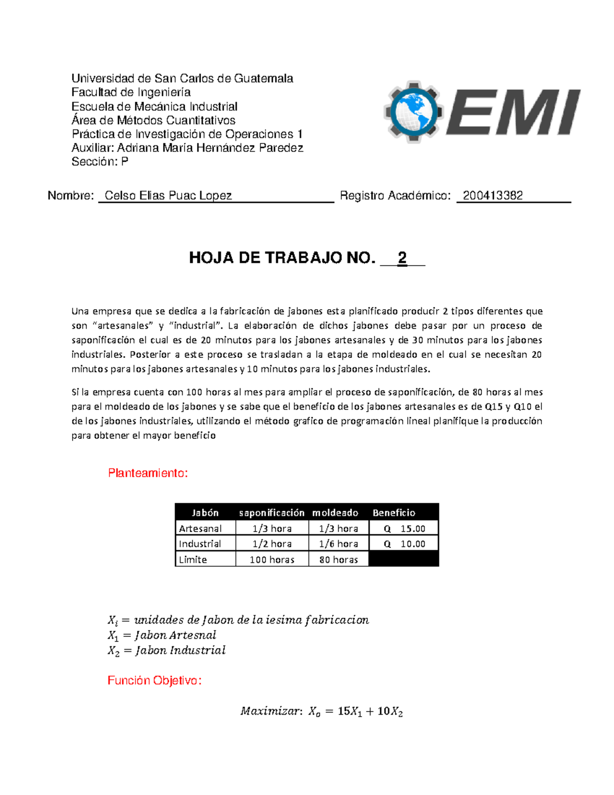 2004 13382 HT2 - Ejemplos de plantamiento de Programacion Lineal y ...