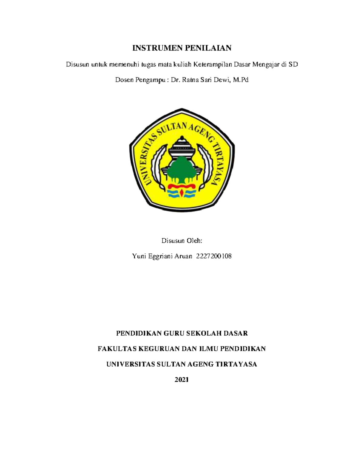 Instrumen kelas 3 tema 1 Subtema 1 Pembelajaran 3 - INSTRUMEN PENILAIAN ...