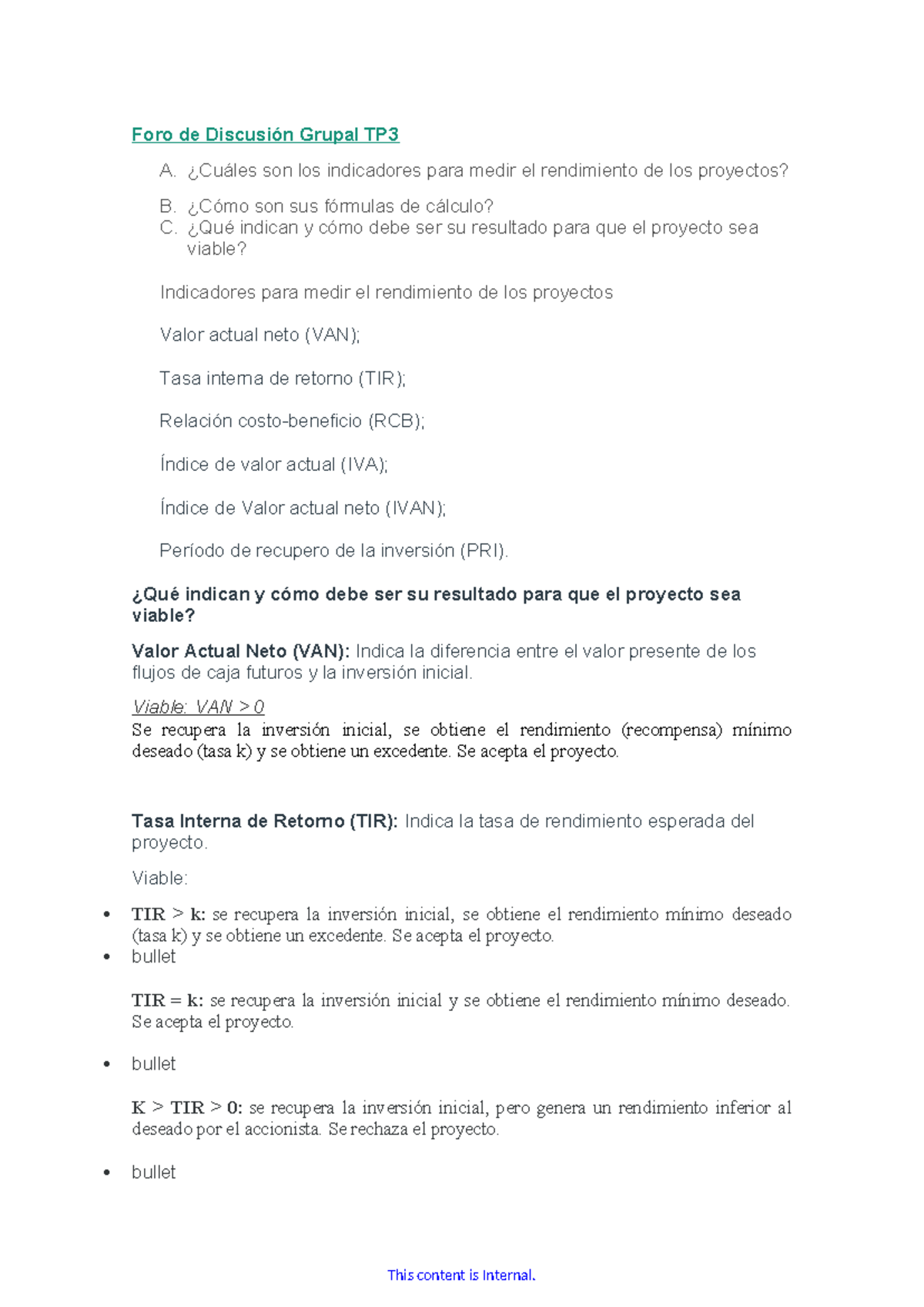 Foro de Discusión Grupal TP3 Fy EP - This content is Internal. Foro de Discusión Grupal TP A ...