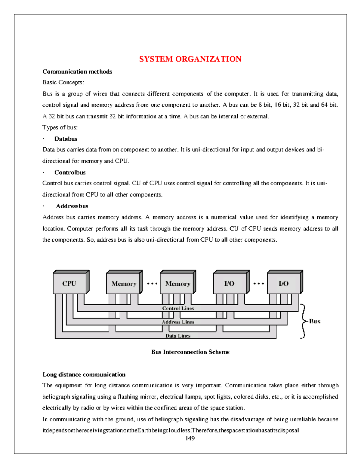 System Organization - UNIT-V SYSTEM ORGANIZATION Communication methods ...